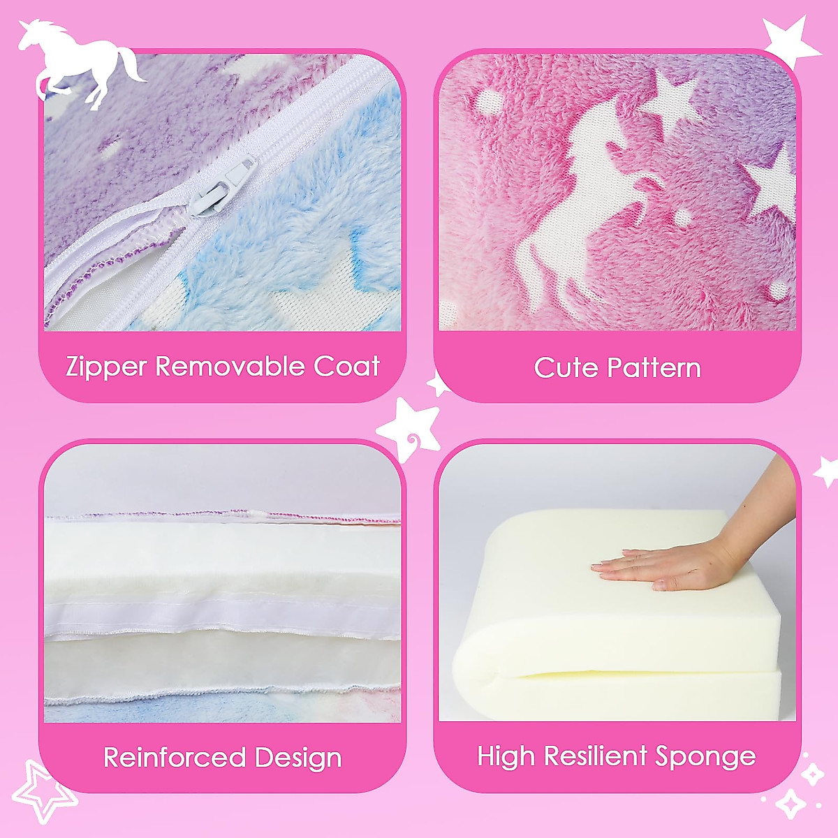 Kids Sofa Glow in The Dark Toddler Chairs Extra Wide 2 in 1 Fold Out Flip Open Baby Convertible Sofa to Lounger,2 Seats Soft Comfy Glowing Foldable Children Armchairs Kids Girls Boys Sofa Bed