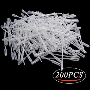 BronaGrand 200pcs 0.5ml Disposable Plastic Graduated Transfer Pipettes Dropper