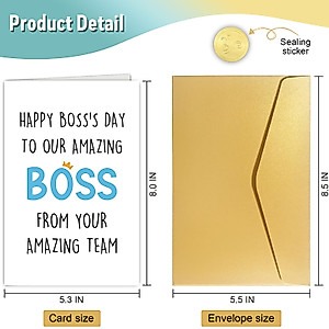 Spercy Boss Day Card for Him Her, Boss Appreciation Card, Bosses Day Card Gift for Women Men, Happy Boss's Day to Our Amazing Boss