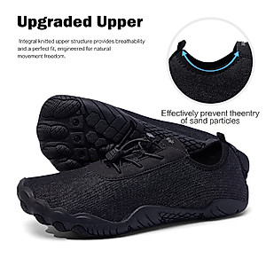 Wajin Barefoot Minimalist Sneakers for Men and Women Zero Drop Sole Wide Toe Box Cross-Training Gym Trail Running Shoes Black