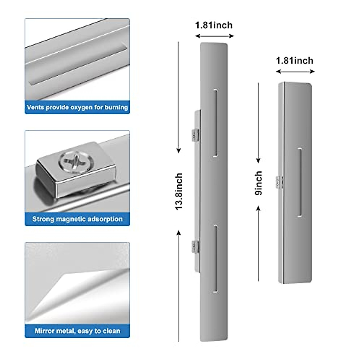 Wind Guard for Blackstone 22 Inch Griddle, Blackstone Griddle Accessories, Magnetic Stainless Steel Wind Screen, Compatible with Rear Grease Cup, Hood and Side Shelf