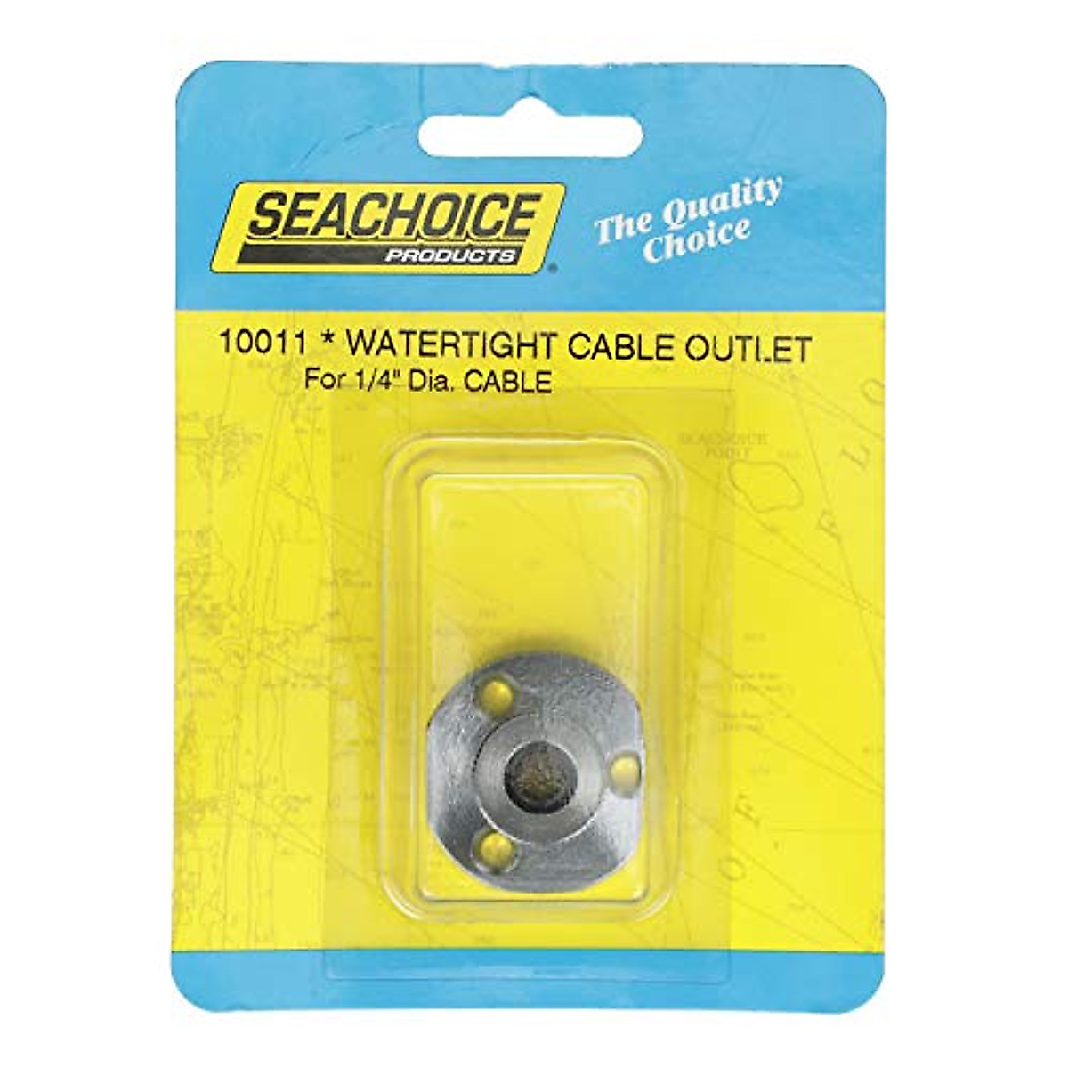 Seachoice Cable Outlet, 1/4 In., Weatherproof, Chrome-Plated Brass,Silver