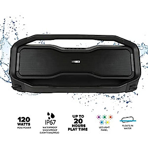 Altec Lansing Rockbox XL 2.0 Portable Bluetooth Wireless Speakers with Led Lights, IP67 Waterproof and Durable for Outdoor, 20 Hours Battery with App Control