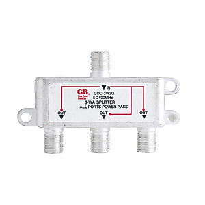 Gardner Bender GDC-3W2G Splitter Satellite & Digital TV 5Mhz-2.3Ghz 3-Way, 5 Piece