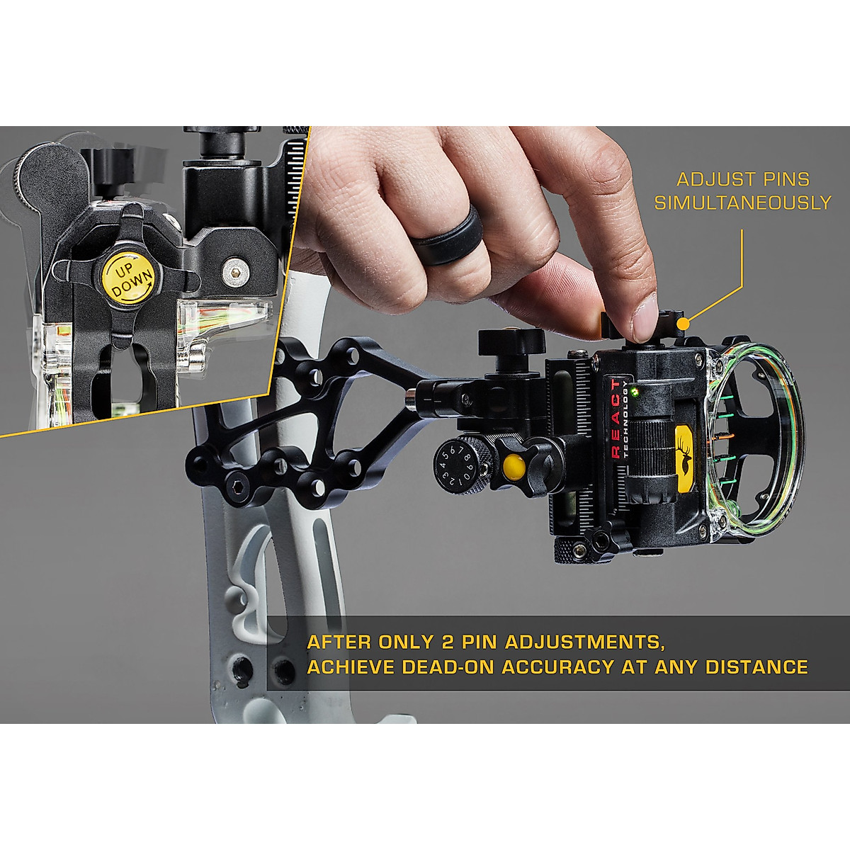 Trophy Ridge React Pro 5 Pin Archery Bow Sight, Right Hand, 0.010 Pin