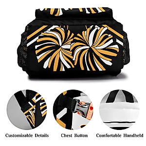 SunFancyCustom Custom Cheer Cheerleader Black Gold Personalized Causual Shoulder Bag Sports Leisure Camping Backpack for Women Men