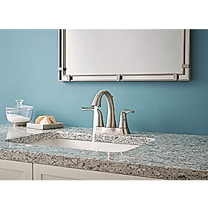 Delta Faucet Lahara Centerset Bathroom Faucet Brushed Nickel, Bathroom Sink Faucet, Diamond Seal Technology, Metal Drain Assembly, Stainless 2538-SSMPU-DST