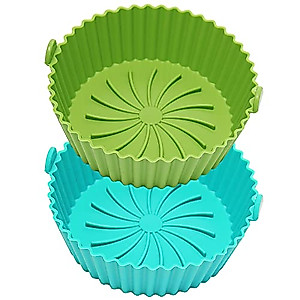 6.5Inch 2 Pack Silicone Air Fryer Liners, Air Fryer Silicone Pot for 1-3.5 QT Airfryer, Replacement of Parchment Paper Liners, Non-stick and Reusable