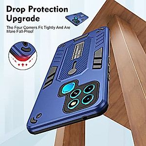 Phone Case Case Compatible with Infinix Smart 6, Compatible with Infinix Smart 6 Case Heavy Duty Shock Absorption Full Body Protective Case TPU Rubber and Hard PC Phone Case Cover with Retractable han