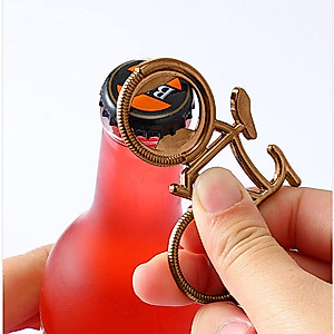 PLWJK Bicycle Bottle Opener, Keychain Beer Openers Valentine's Day Gifts for Men and Wemen (Metal)