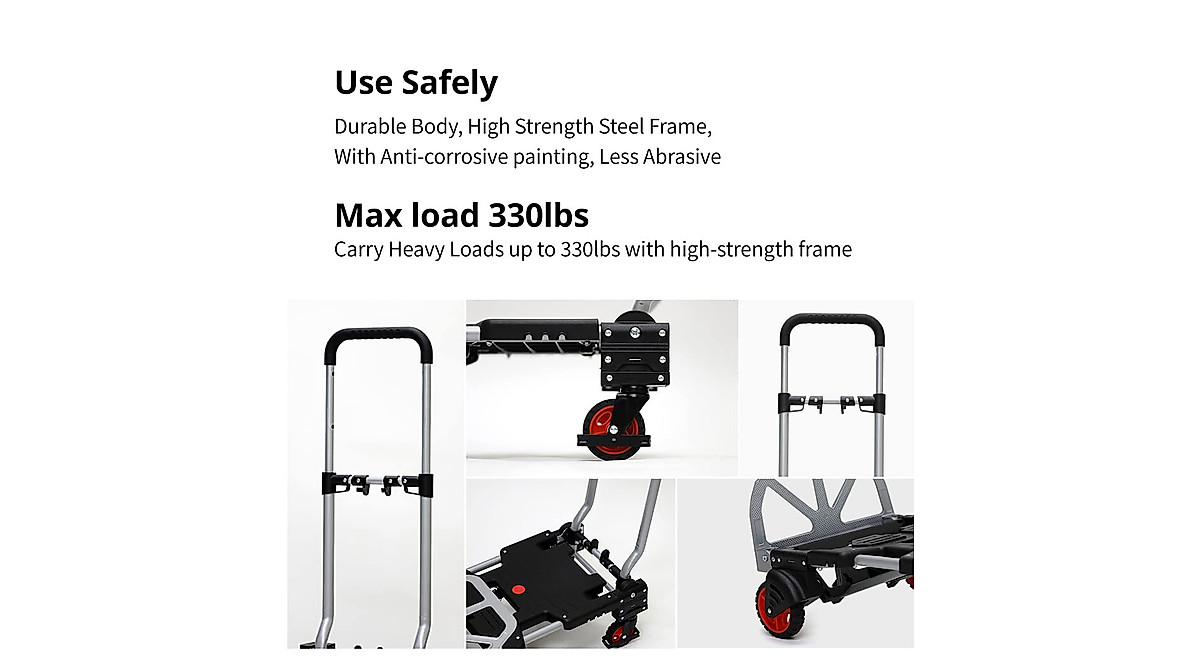 Transform Hand Truck by ROTIHOMESYS, Folding Portable Flatbed Hand Cart ...