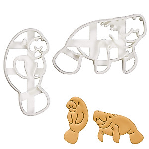 Set of 2 Manatee cookie cutters (Designs: Cute & Realistic), 2 pieces - Bakerlogy