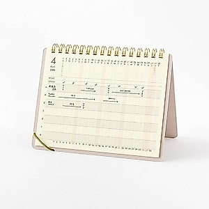 Midori 22285006 Plus Stand Diary Notebook, 2024, B6 Transformation Size, Monthly, Navy Blue, Starts October 2023 (beige)