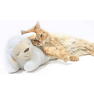 HonourHope Dog Heartbeat Toy for Anxiety Relief, Dog Soft Plush Toy Pet Calming Puppy Behavioral Training Aid Toy Pet Companion Pillow for Puppy Dog Cat Kitty Pets - Sheep
