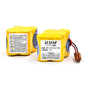 elxjar (3-Pack) BR-2/3AGCT4A 6V 4400mAh Replacement Battery for Panasonic FANUC A98L-0031-0025, CUSTOM-107, SHS749, ALIT0138, LIT0138 (Brown Connector)