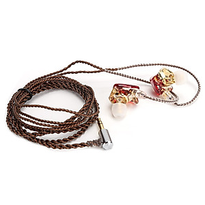 TQKLSM Wired Headset in-Ear Headset Resin Dynamic Earbuds HiFi Monitor Earbuds Wired Headset E-Sports DIY Gaming Earphone(Red)