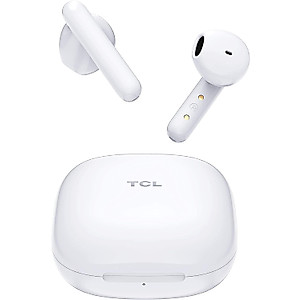 TCL S150 True Wireless Earbuds, Deep Bass with 13mm Drivers, Bluetooth 5.0 Headphones, Type C Charging Case, Noise Isolation, Waterproof Touch Control Wireless Earphones with Mic for Work, White