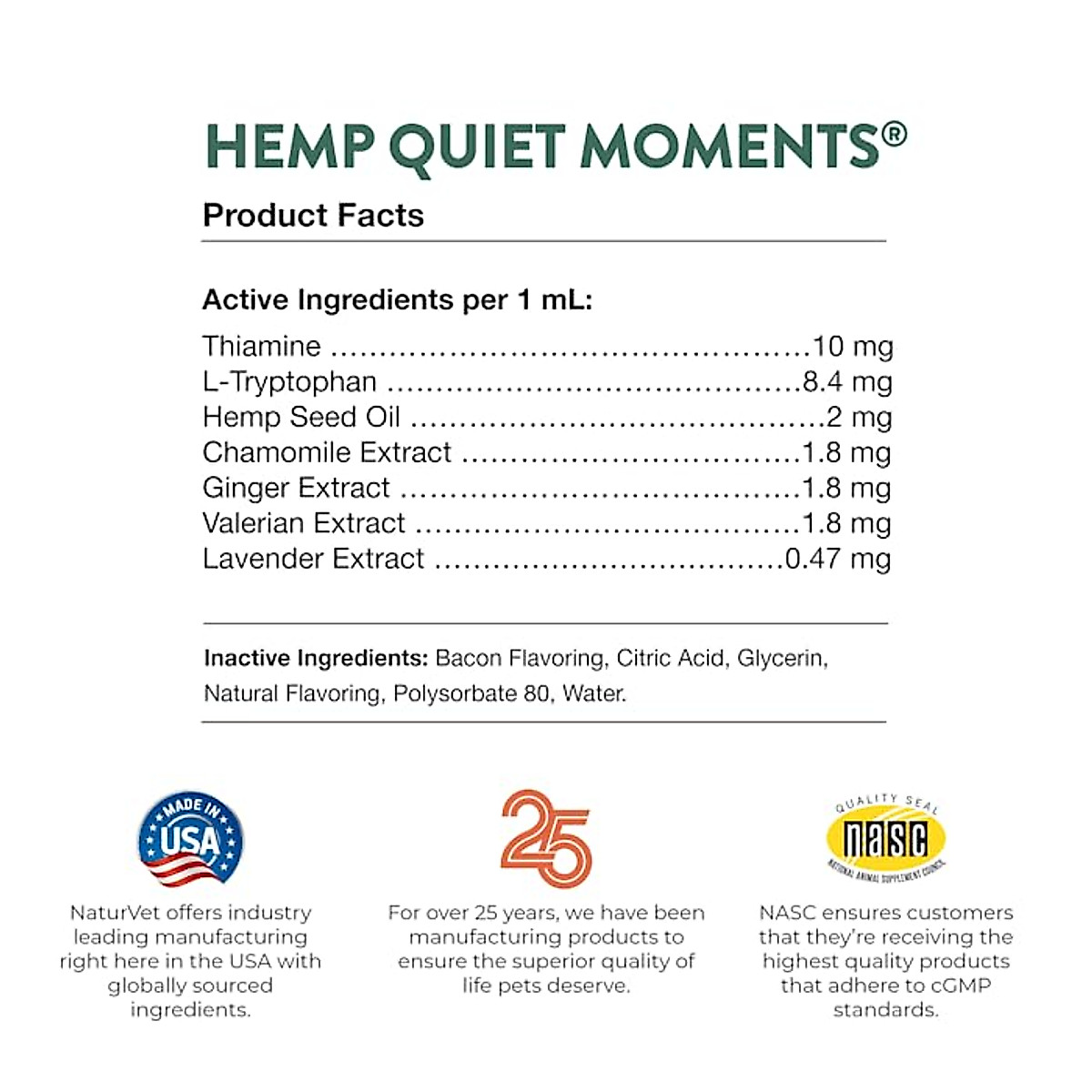 NaturVet Hemp Quiet Moments Calming Drops for Cat, 1oz