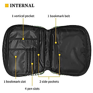 Dajingkj Flowers Bible Covers for Women Large Size Bible Case with Pockets Strap Zipper Bookcover Carrying Organizer Church Bag Tote Bible Accessories with Handle