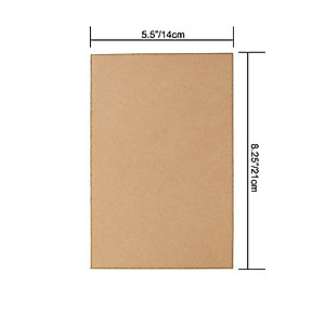 Travel Journal Set With 6 Notebook Journals for Travelers - Kraft Brown Soft Cover - 5.5” x 8.25” - 60 Blank Pages/ 30 Sheets