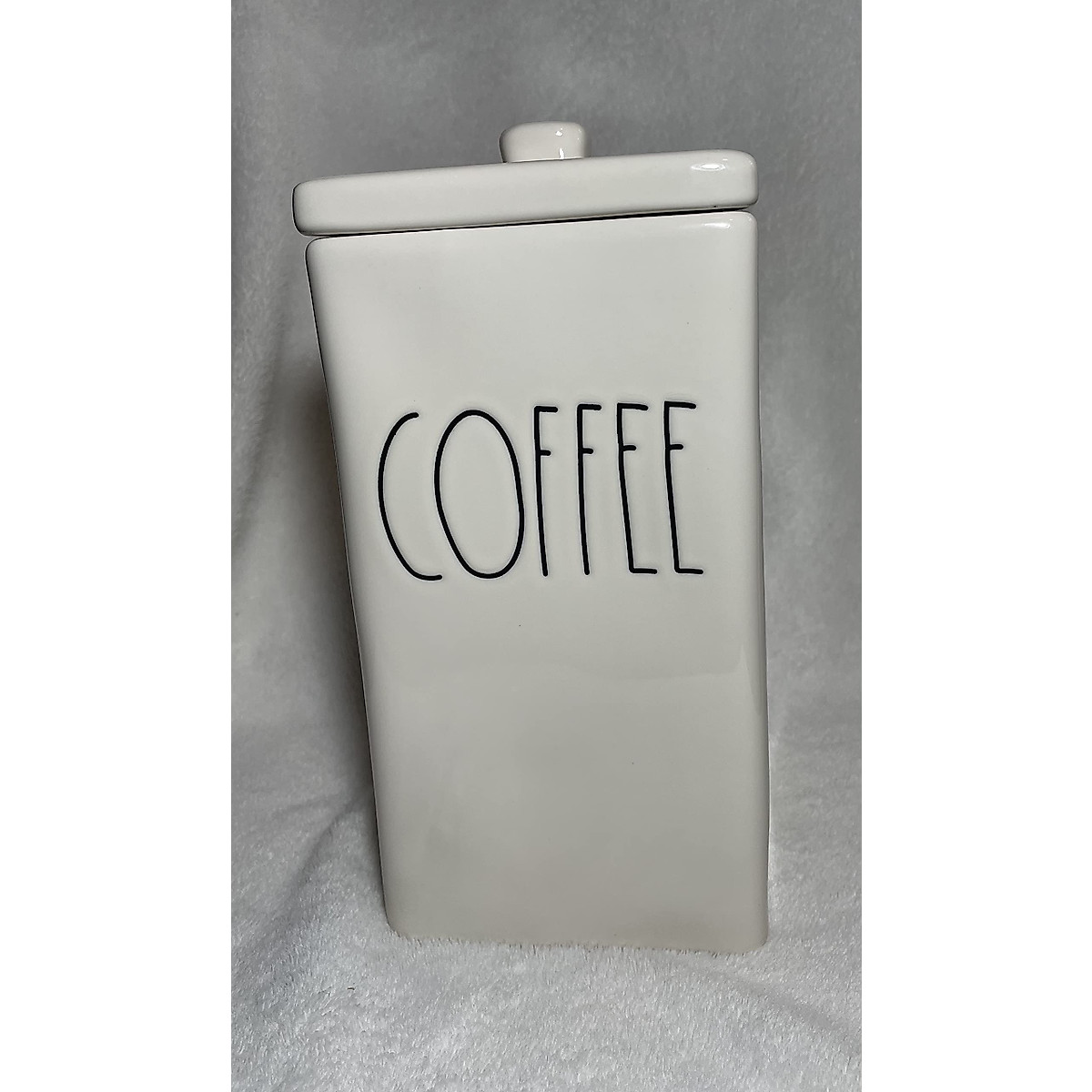 Rae Dunn Large Square Coffee Canister - Ceramic - 9” x 5”