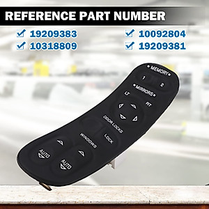 19209381 Left Driver Side Master Power Window Switch Compatible with Chevy C5 Corvette 1997-2004 - Window Switch Corvette Replaces 10092804