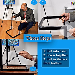 Joymaney Art Drying Rack | Mobile Metal Art Storage Rack with Removable Shelves | Art Organizer for Kids, Art Studio and Tabletop Storage, Craft Room and Desktop (15 Shelves)