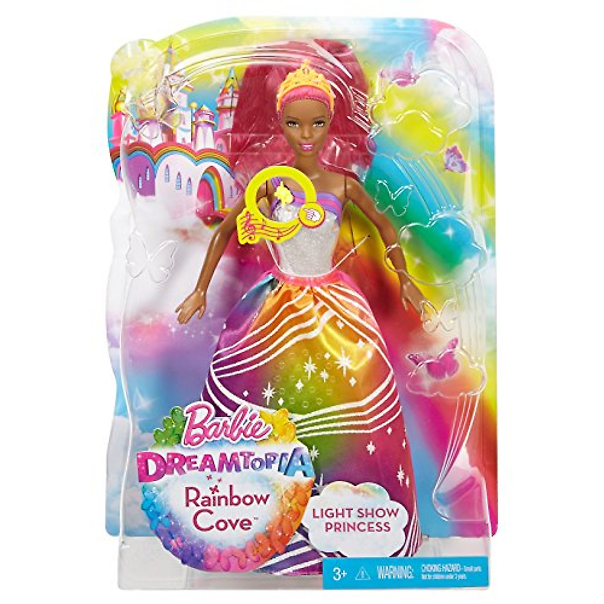 Barbie Rainbow Princess Lights and Sounds African-American Doll