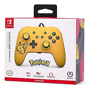 PowerA Pokemon Enhanced Wired Controller for Nintendo Switch - Pixel Pikachu, Gamepad, Wired Video Game Controller, Gaming Controller - Nintendo Switch