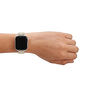 kate spade new york stainless steel band for 38/40/41mm apple watch series 1-6, color: silver/gold, silver