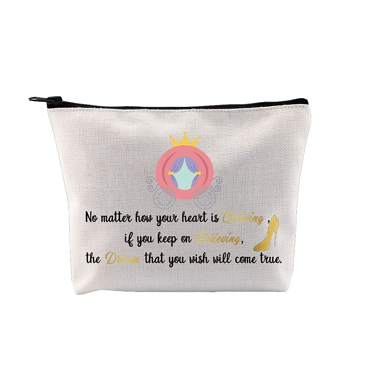 G2TUP Princess Fairy Tale Story Makeup bag Believing The Dream That You Wish Will Come True Carriage Princess Party Cosplay Gifts (Carriage Princess makeup bag)