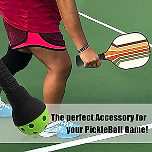 AUCIP Pickleball Ball Retriever with Outdoor Indoor Balls-Pickleball Picker for Pickleball Paddles，Attach to Racket Bottom, Easy to Pick Up Pickleball Balls Protect Your Back Away from Bending