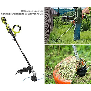 NOTETOUPT AC14RL3A String Trimmer Replacement Spool Line Compatible with Ryobi One+ 24V, 18V, and 40V Cordless Trimmers 0.065" Autofeed Replacement Spool (8 Spools + 1 Cap) by Rain King