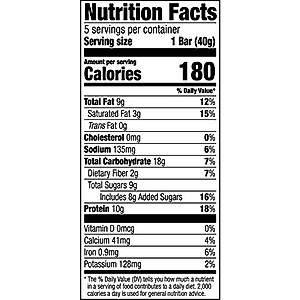 Amazon Brand - Happy Belly Protein Chewy Bars, Peanut Butter & Dark Chocolate, 30 Count (6 Packs of 5)
