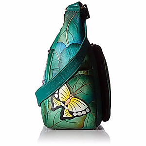 Anna by Anuschka Women's Genuine Leather Large Hobo Handbag | Zip-Top Multi-Compartment Tall Organizer | Summer Wings