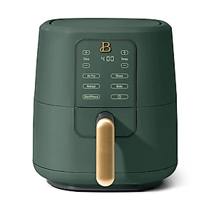 Beautiful 3-quart Touch-screen Display Air Fryer with Adjustable Temperature Compact Space-saving 4 Preset Functions whiteicing By Drew Barrymore