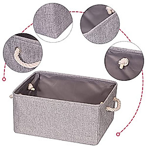 TENABORT 6 Pack Large Storage Basket Bin, Foldable Fabric Storage Cube Box Canvas Collapsible Cloth Organizer Containers with Handles for Home Office Clothes Closet, Gray