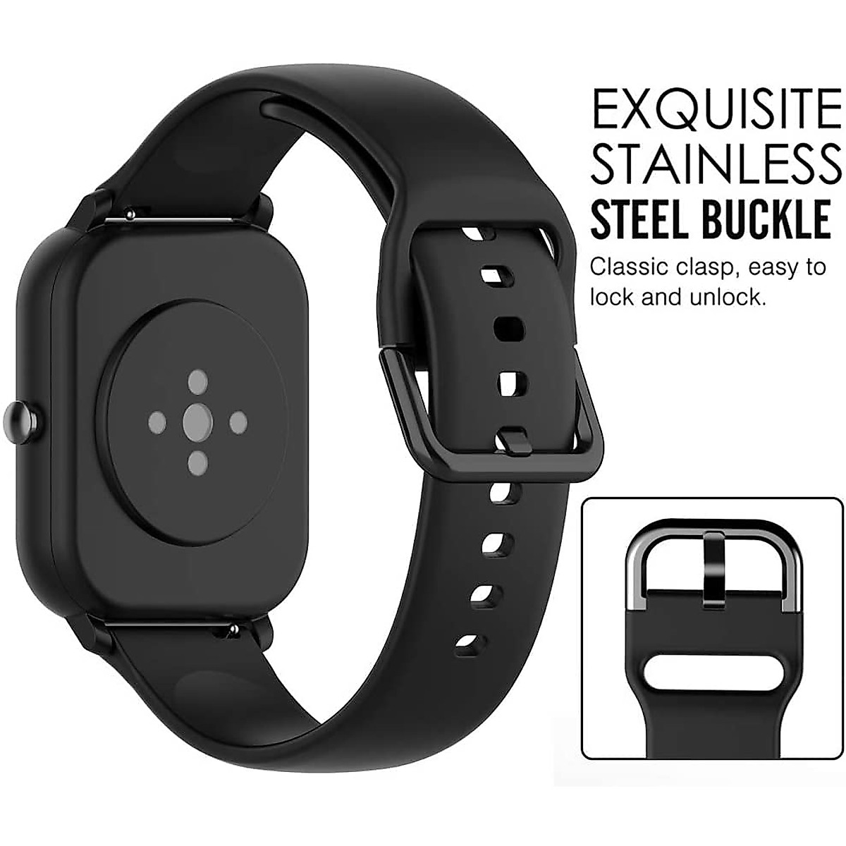 E ECSEM Bands Compatible for TORJALPH Sport Band Silicone Wristbands Straps Replacement for TORJALPH 1.69'' Smart Watch for Men Women