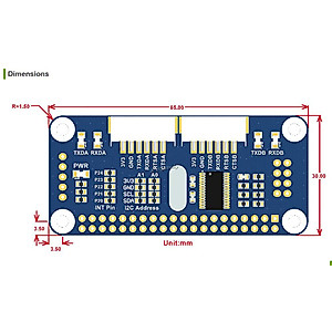 Serial Expansion HAT I2C Interface 2-ch Extra UART Plus 8 programmable GPIOs for Raspberry Pi Zero W WH 2B/3B/3B+/4B @XYGStudy