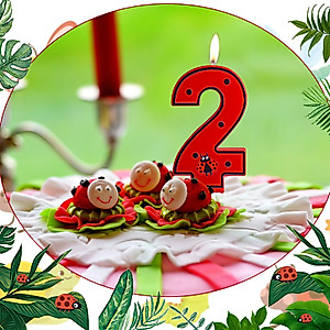Red Black Dots Ladybug 5th Birthday Candles Number 5 Candle Cake Topper Cake Candle Lady Bug Cartoon Themed Happy 5th Birthday Cake Decorations for Boys Girls Kids Ladybug Birthday Party Decorations