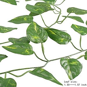 GTIDEA Fake Vines, 12 Pack 84 Feet Artificial Hanging Plants Silk Green Leaf Garlands Home Office Garden Outdoor Wall Greenery Cover Jungle Party Decoration