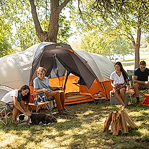 CORE 11 Person Large Multi Room Tent for Family Camping, Hiking and Backpacking | Best Portable Dome Camp Tent with Storage Pockets for Camping Accessories