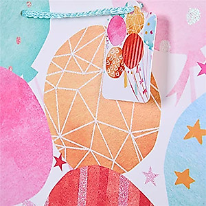 SUNCOLOR 16" Extra Large Gift Bags for Birthday Party with Tissue Paper(2 Pack, Cupcake)