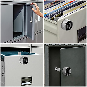 Fingerprint Cabinet Lock, Pothunder Smart Lock with Bluetooth & Fingerprint, Keyless Drawer Furniture Lock, USB Charging Fingerprint Lock, Ideal for Home, Office, Furniture, Mailbox (20MM)