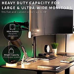VIVO Dual Ultra Wide 13 to 38 inch Computer Monitor Mount, Fully Adjustable VESA Stand for 2 Wide Screens, STAND-V038M