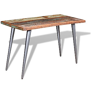 ULUYYUC Dining Table Solid Reclaimed Wood 47.2"x23.6"x30",Multifunctional Party Table Kitchen Tables Living Room Furniture Outdoor Table for Living Room, Kitchen, Backyard, Wedding
