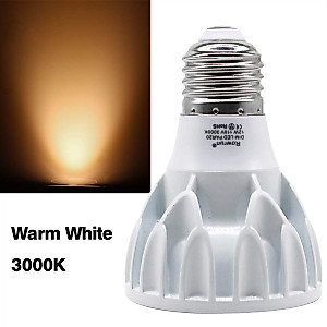 Rowrun E26 LED BULB PAR20 12W Soft White Dimmable 3000K COB Spot Light 24°Beam Angle Indoor Flood Light Range Hood Bulb 2-Pack