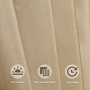 Simple Deluxe 9' Patio Outdoor Table Market Yard Umbrella Replacement Top Cover with 8 Ribs, 9ft Canopy, Tan Canopy