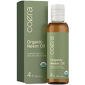 Coera Neem Oil | 4 fl oz | Certified Organic | Moisturizing Oil for Face, Hair, Skin, & Nails | Free of Parabens, SLS, & Fragrances