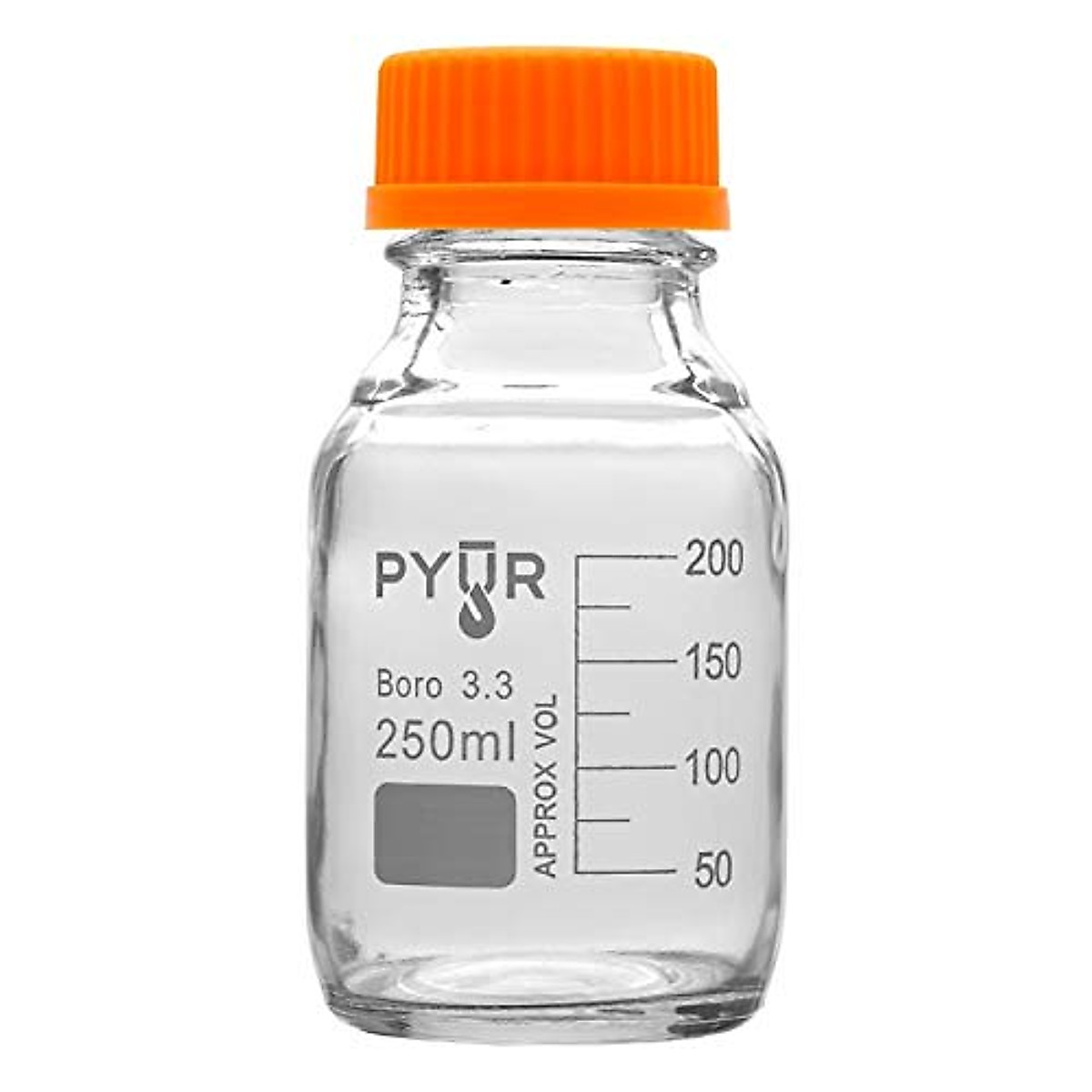 250ml Glass Reagent Media Storage Bottle GL45 Screw Cap